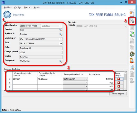 Emitir un Formulario Tax Free